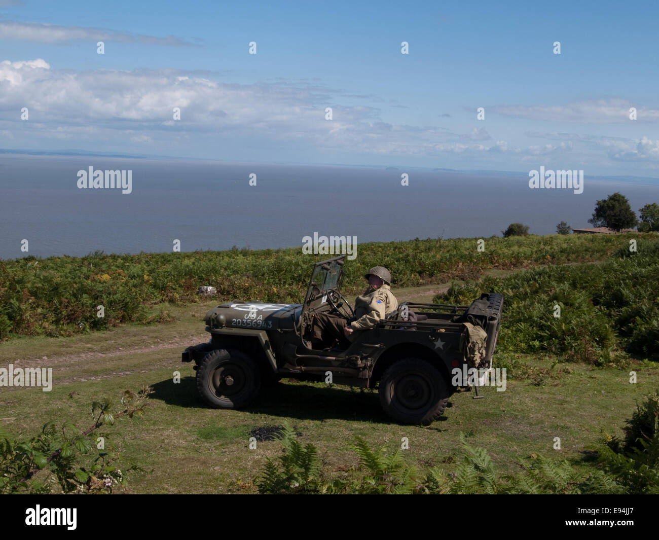 Willy's Jeep on display on North Hill, near Minehead. Somerset. England ...