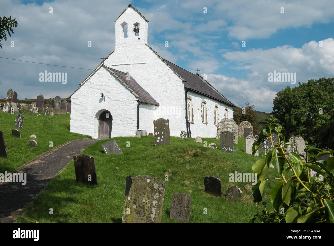 Small isolated church of St Michael nr the seaside village of Penbryn ...