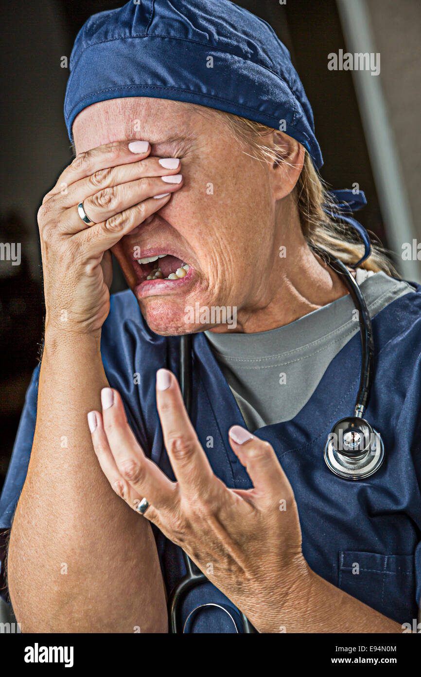 Woman hysterical crying hi-res stock photography and images - Alamy