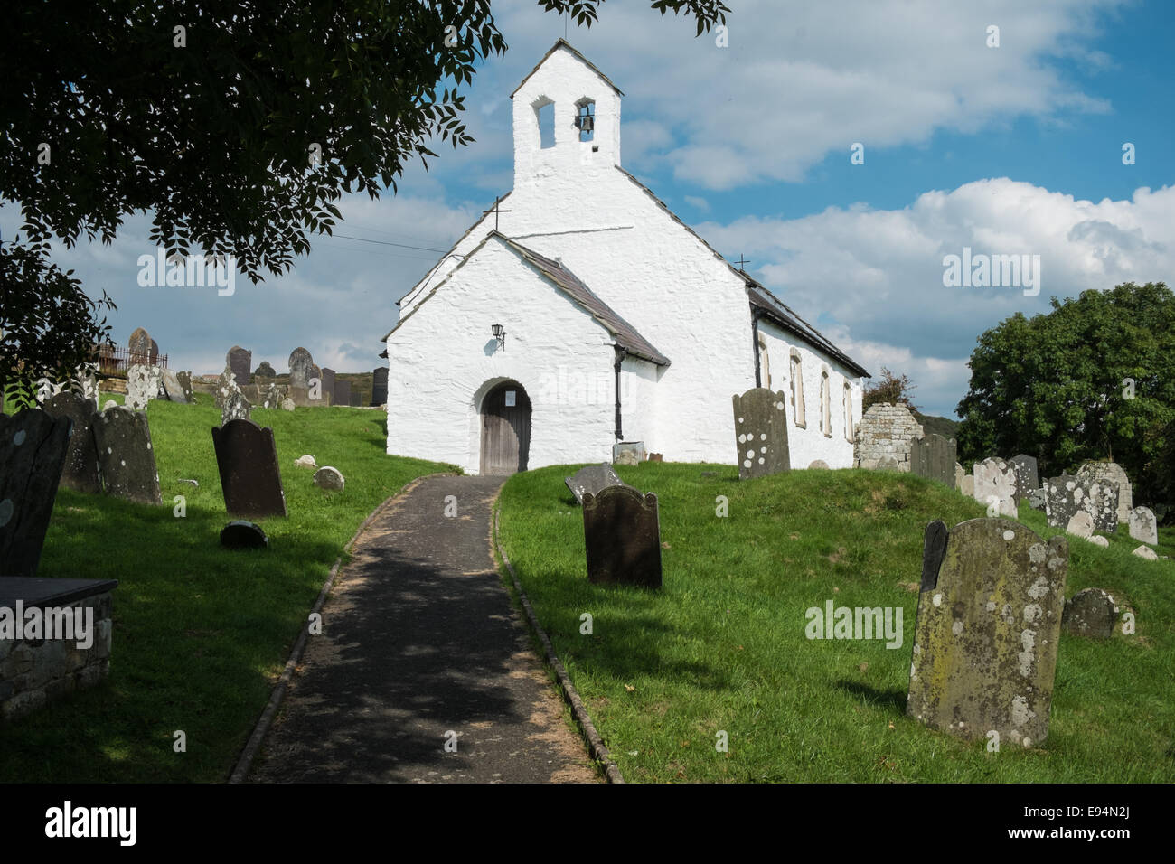 Small isolated church of St Michael nr the seaside village of Penbryn ...