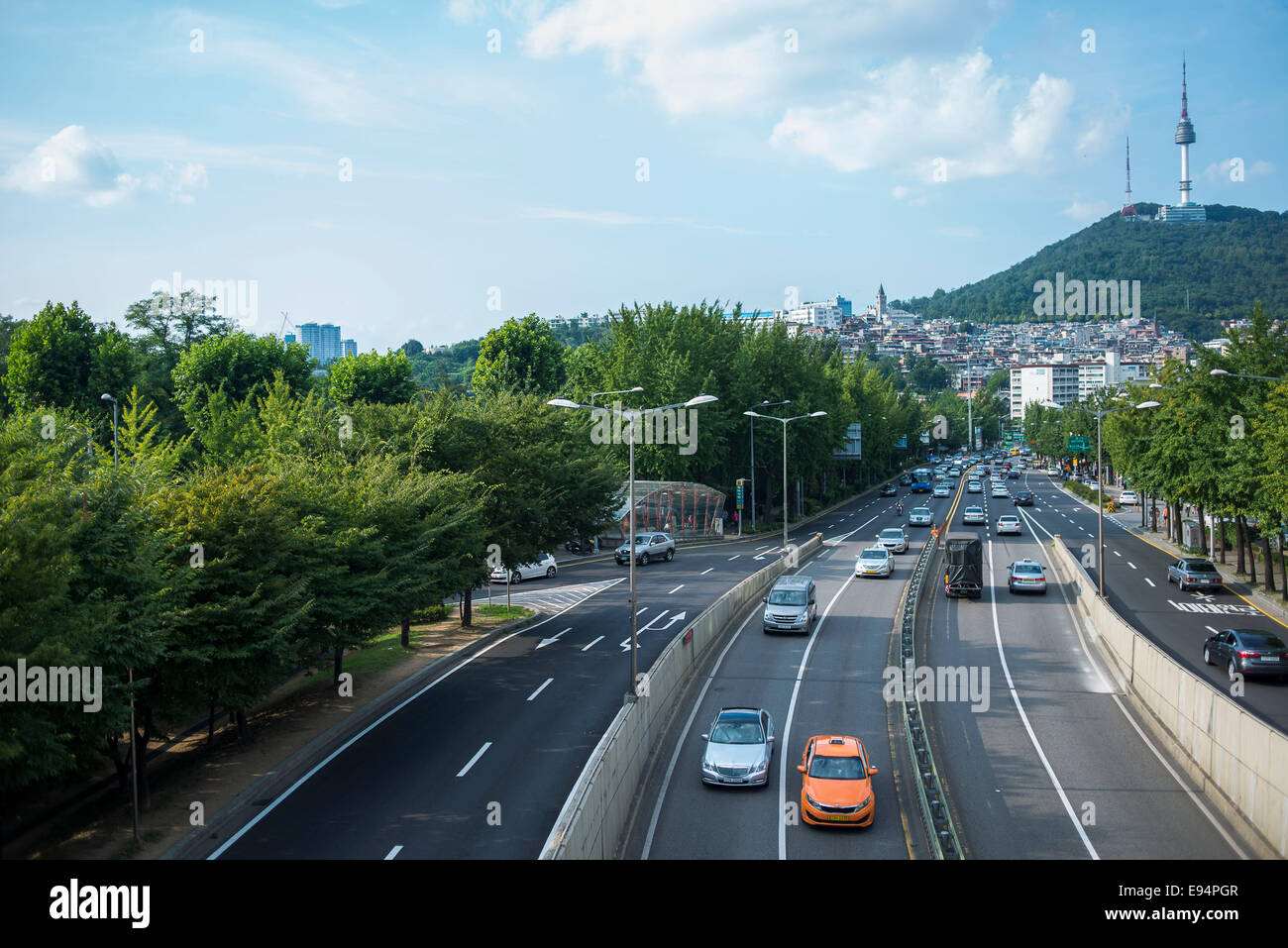 September 6, 2013, Seoul, South Korea - Korea - View of Itaewon from a ...