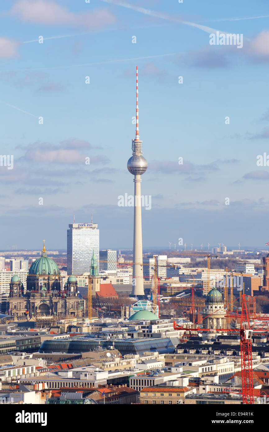 BERLIN, GERMANY - DECEMBER 27, 2013: Berlin-Mitte cityscape with the ...