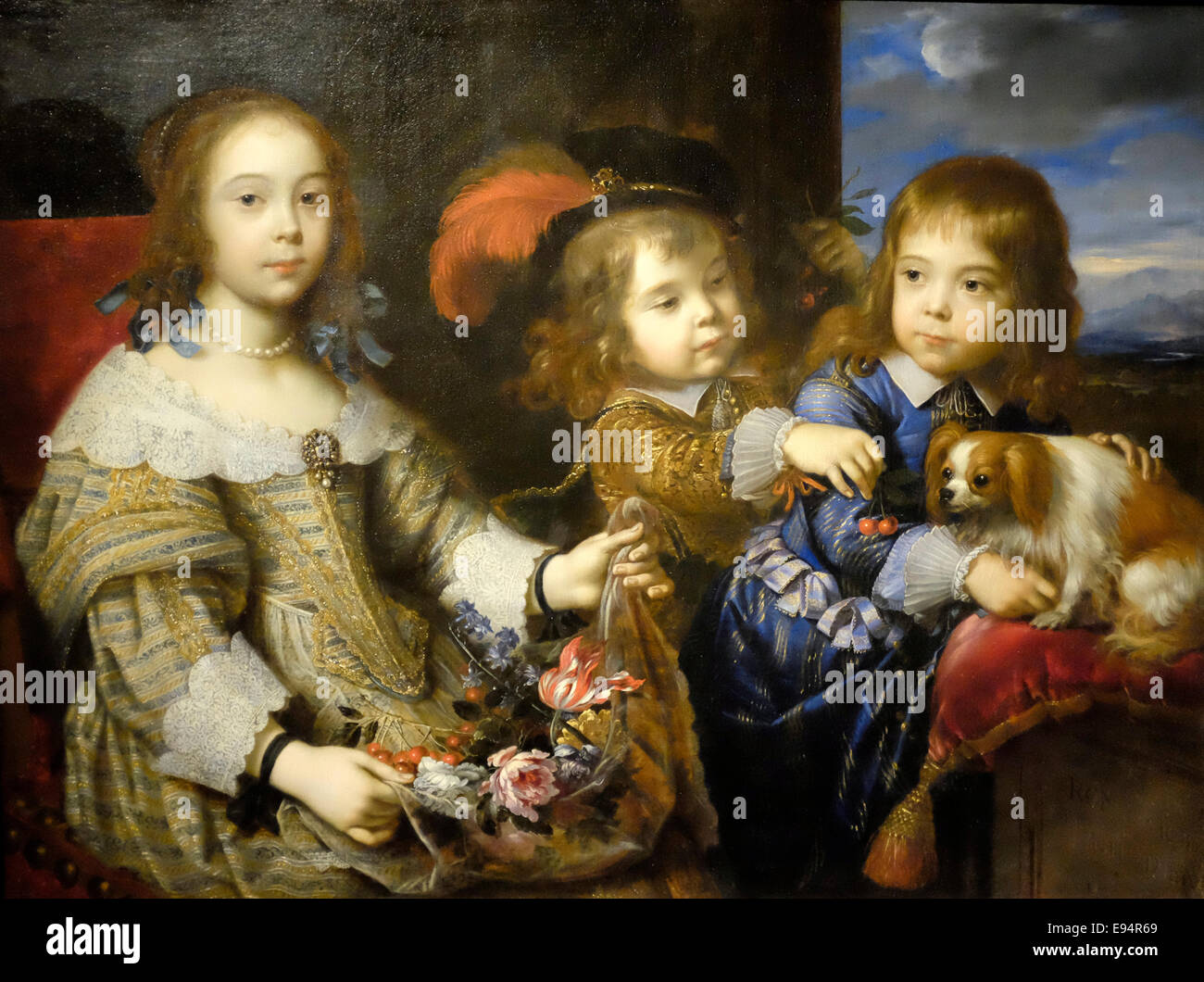 Pierre Mignard - The Children of the Duc de Bouillion 1647 Stock Photo ...
