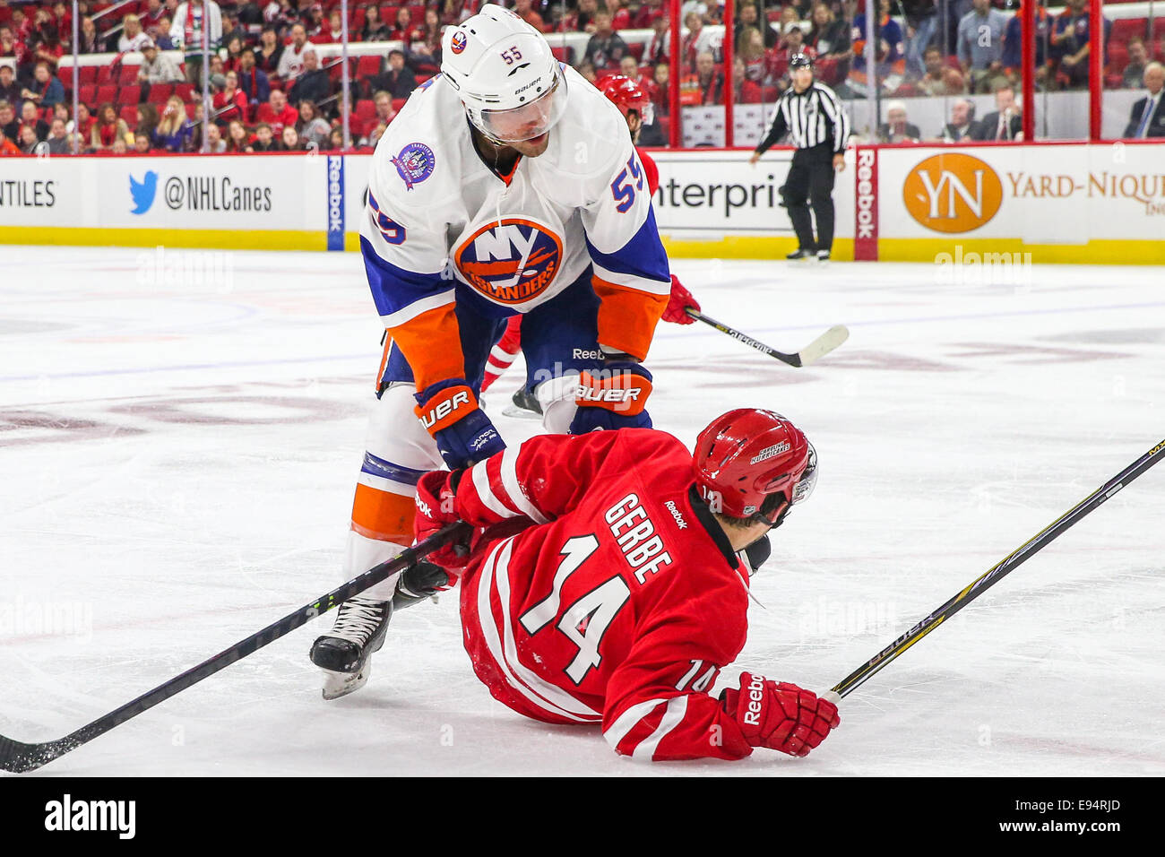Raleigh, North Carolina, USA. 10th Oct, 2014. Carolina Hurricanes left ...