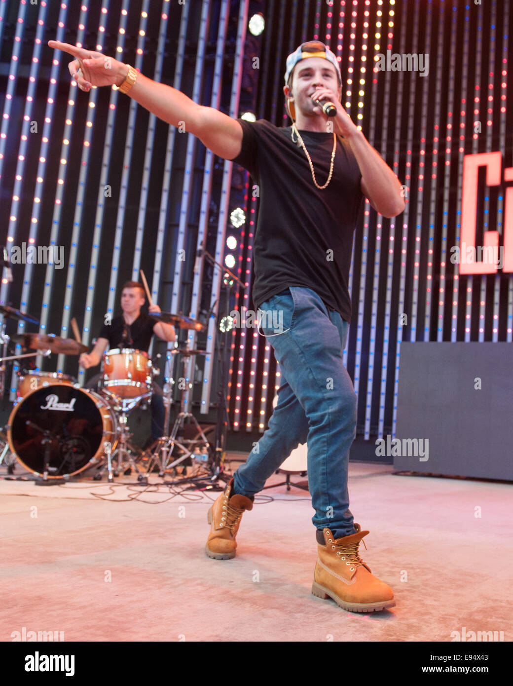 Jake Miller performs at Jason DeRulo's Universal CityWalk’s free Spring ...