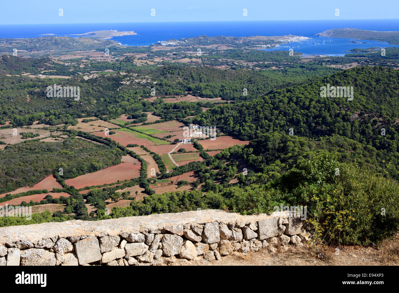 Panoramic view from summit of Mount Toro (El Toro), Es Mercadal ...