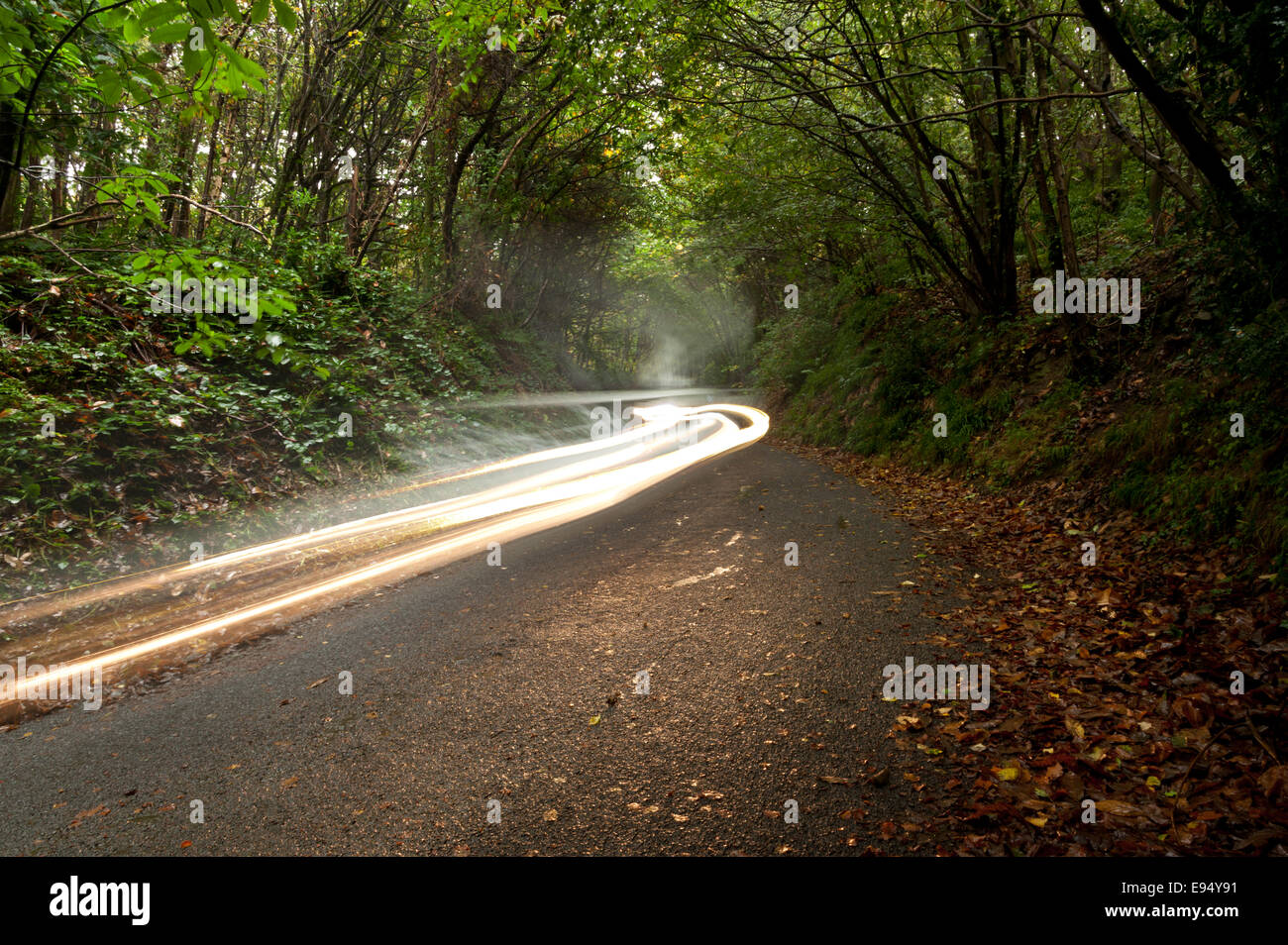 Country Lane And Night And Lights High Resolution Stock Photography and ...