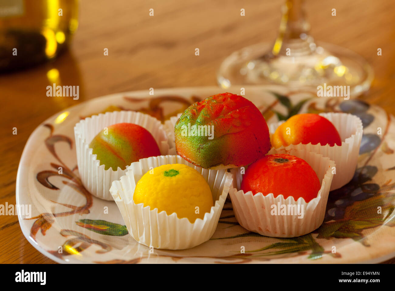 Macro image of marzipan fruit candies Stock Photo - Alamy