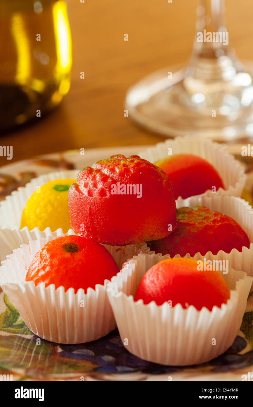 Closeup handmade marzipan confectionery hi-res stock photography and ...