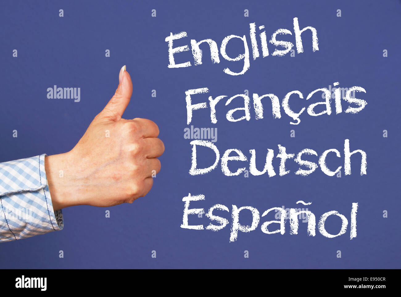 English Français Deutsch Español Stock Photo - Alamy