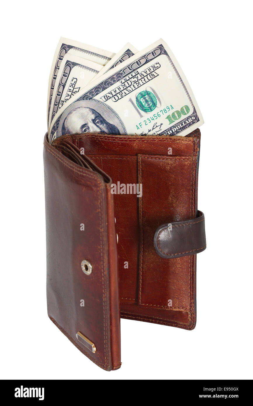 Wallet with dollars Stock Photo - Alamy