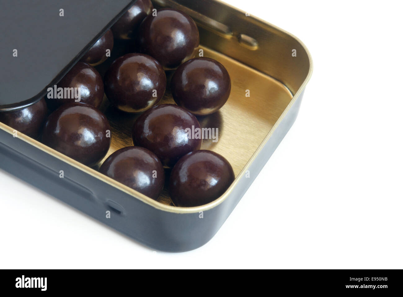 Chocolate balls in box Stock Photo - Alamy