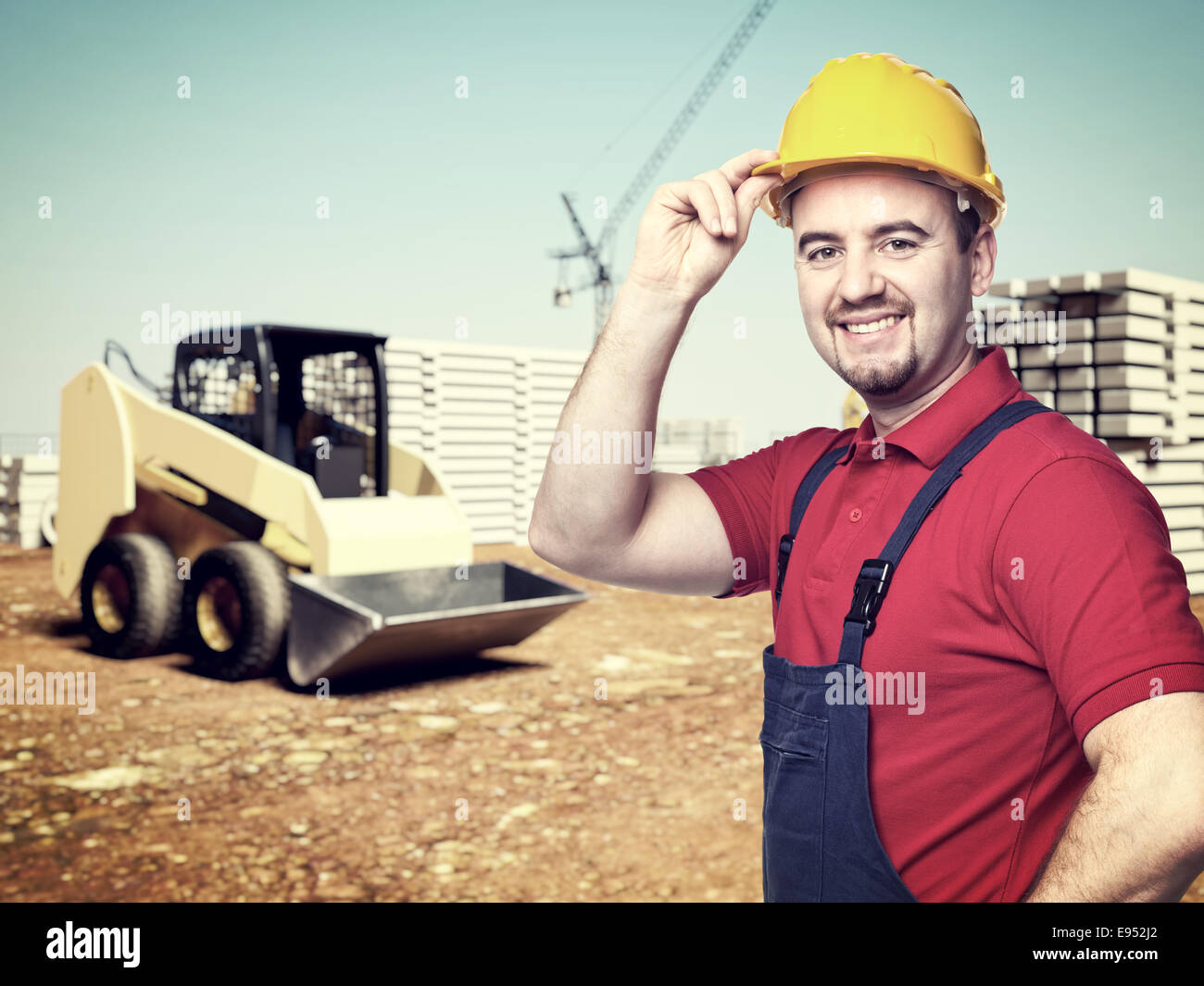 Construction site builder crane worker hi-res stock photography and ...