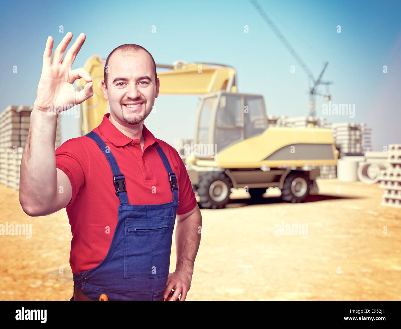 portrait of handyman at construction site Stock Photo - Alamy