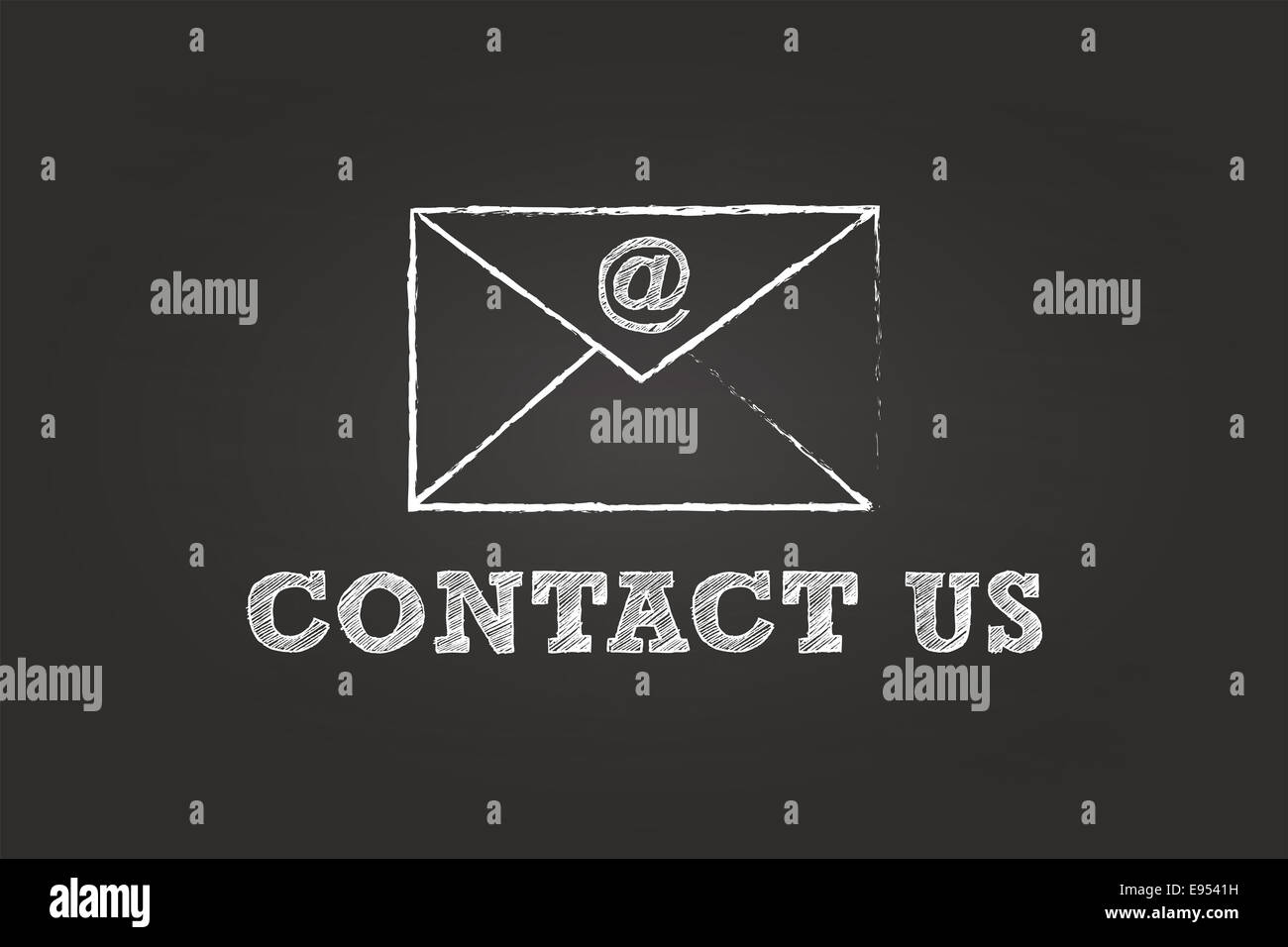 Contact Us By Mail Envelope On Blackboard Stock Photo - Alamy