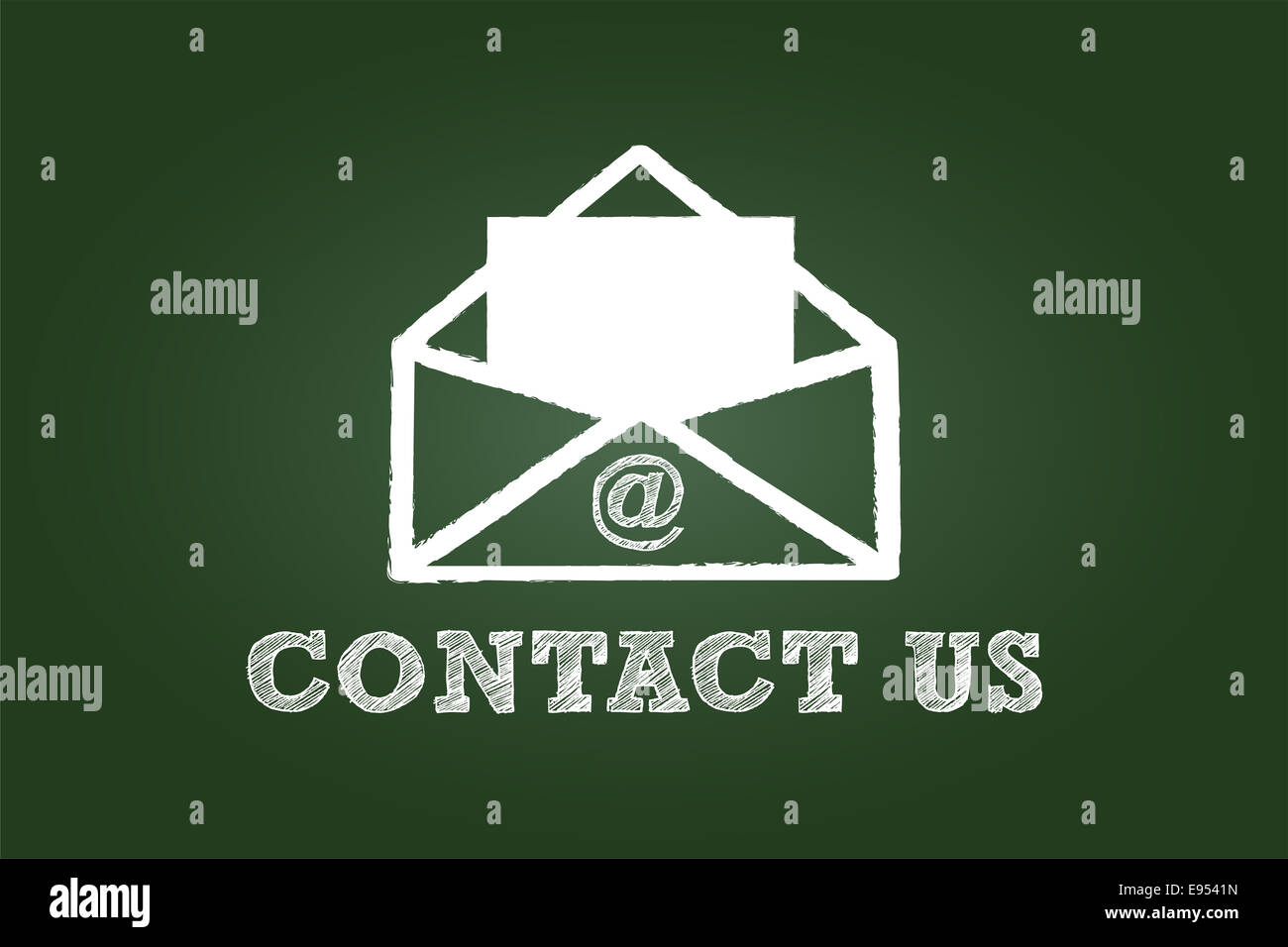 Contact Us By Mail Envelope On Blackboard Stock Photo - Alamy