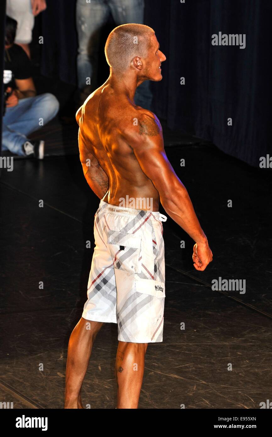 Roosendahl, The Netherlands. 19th Oct, 2014. Male bodybuilders showing ...