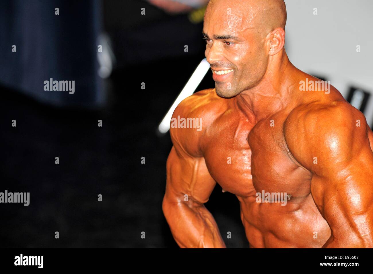 Roosendahl, The Netherlands. 19th Oct, 2014. Male bodybuilders showing ...