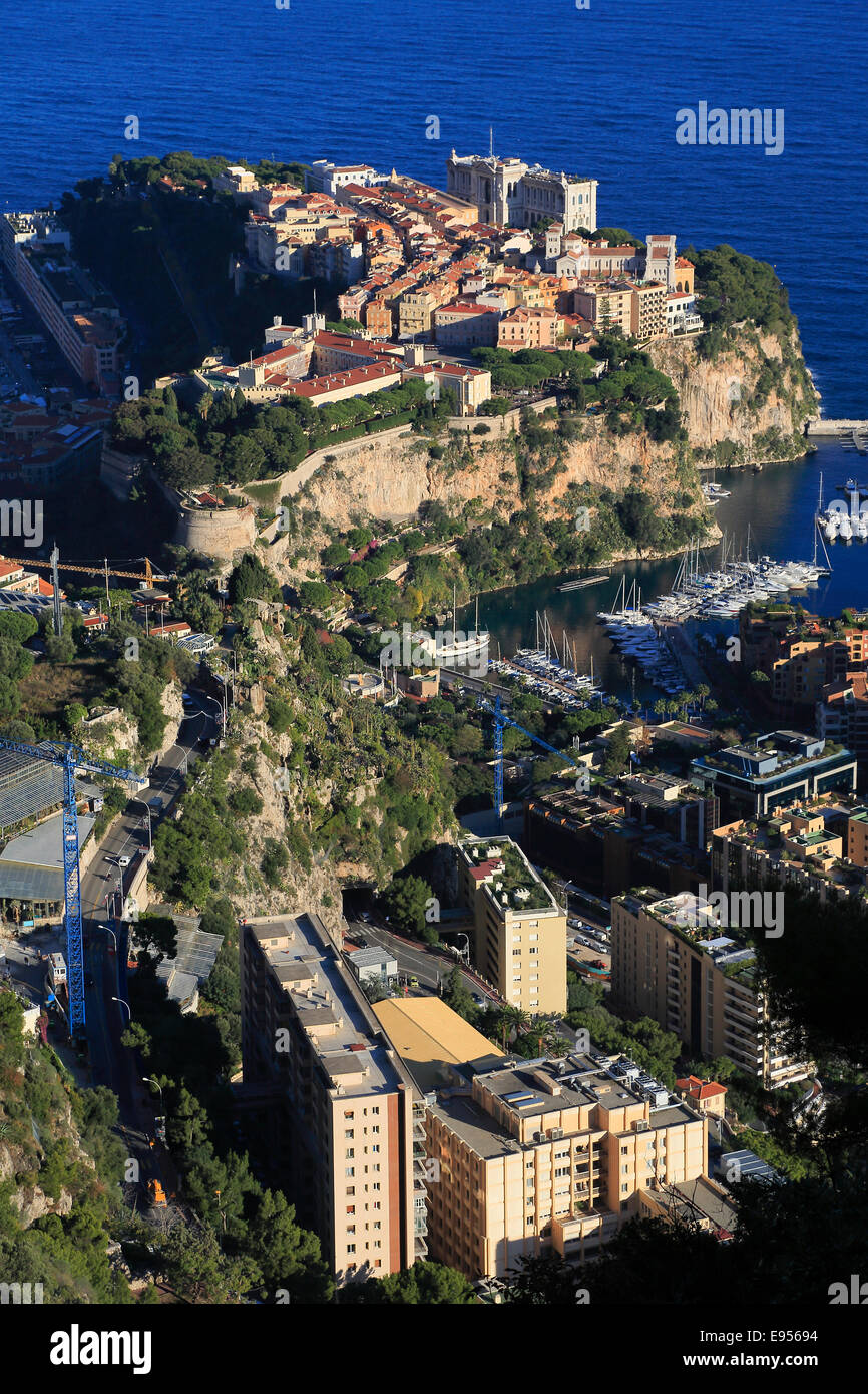 Rock of Monaco with the Prince's Palace, the Cathedral, the ...
