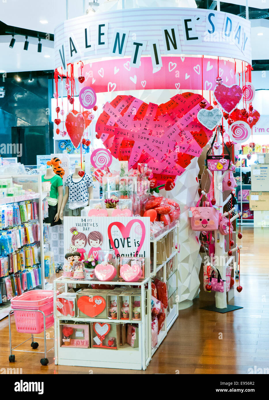 Valentine's Day display in a shop Stock Photo - Alamy