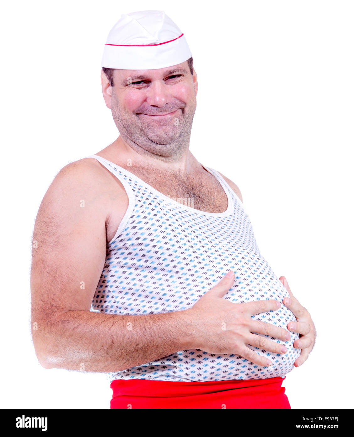 Happy cook man hold Cut Out Stock Images & Pictures - Alamy