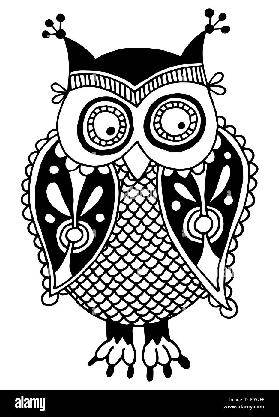 Vintage Owl Clip Art Black And White
