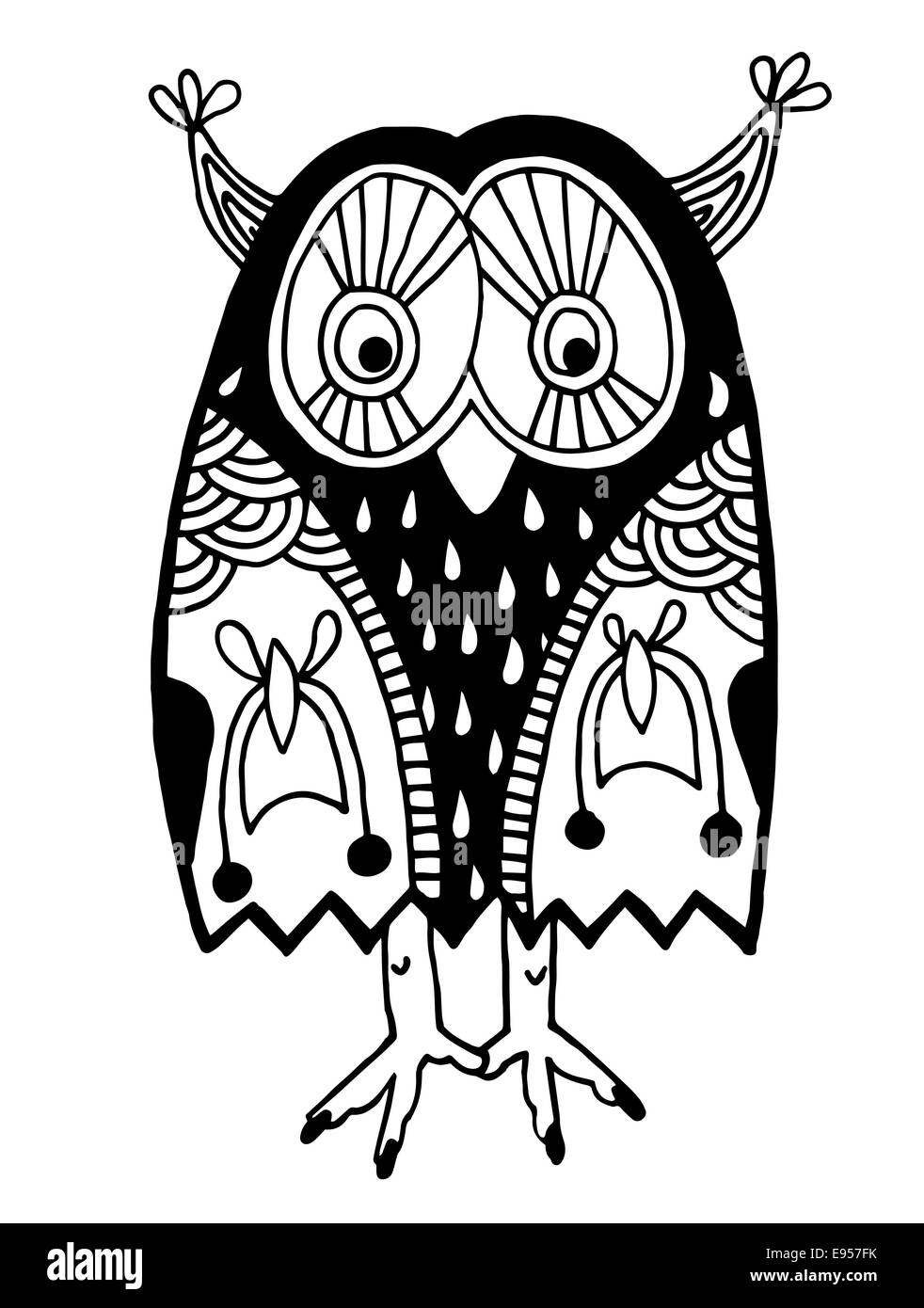 Hand drawing owl in Cut Out Stock Images & Pictures - Alamy