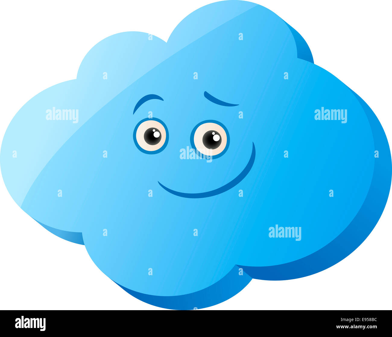 Cartoon Illustration of Cute Cloud Character Clip Art Stock Photo - Alamy