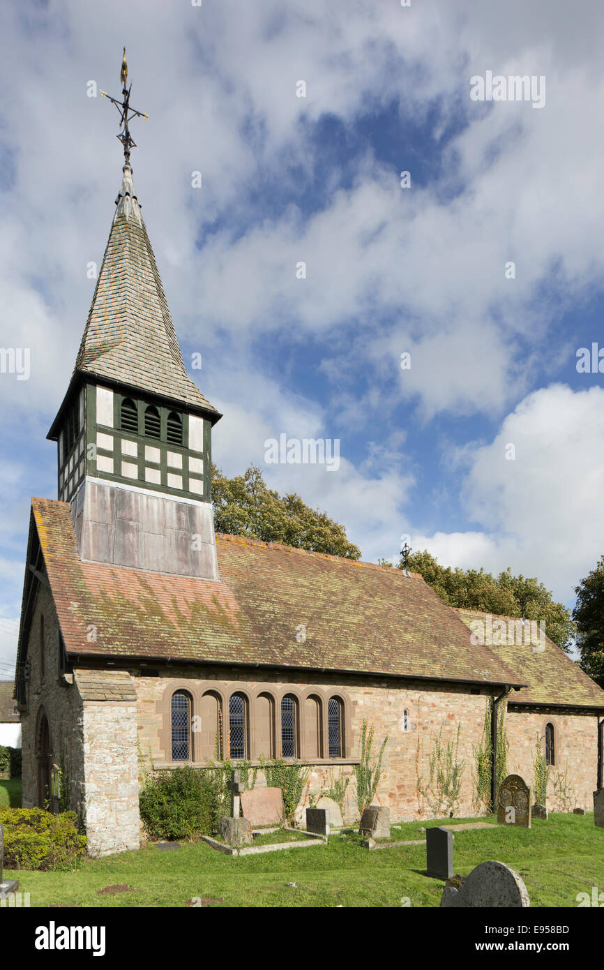Bedstone's St Mary's church with it's timber framed bellcote and ...