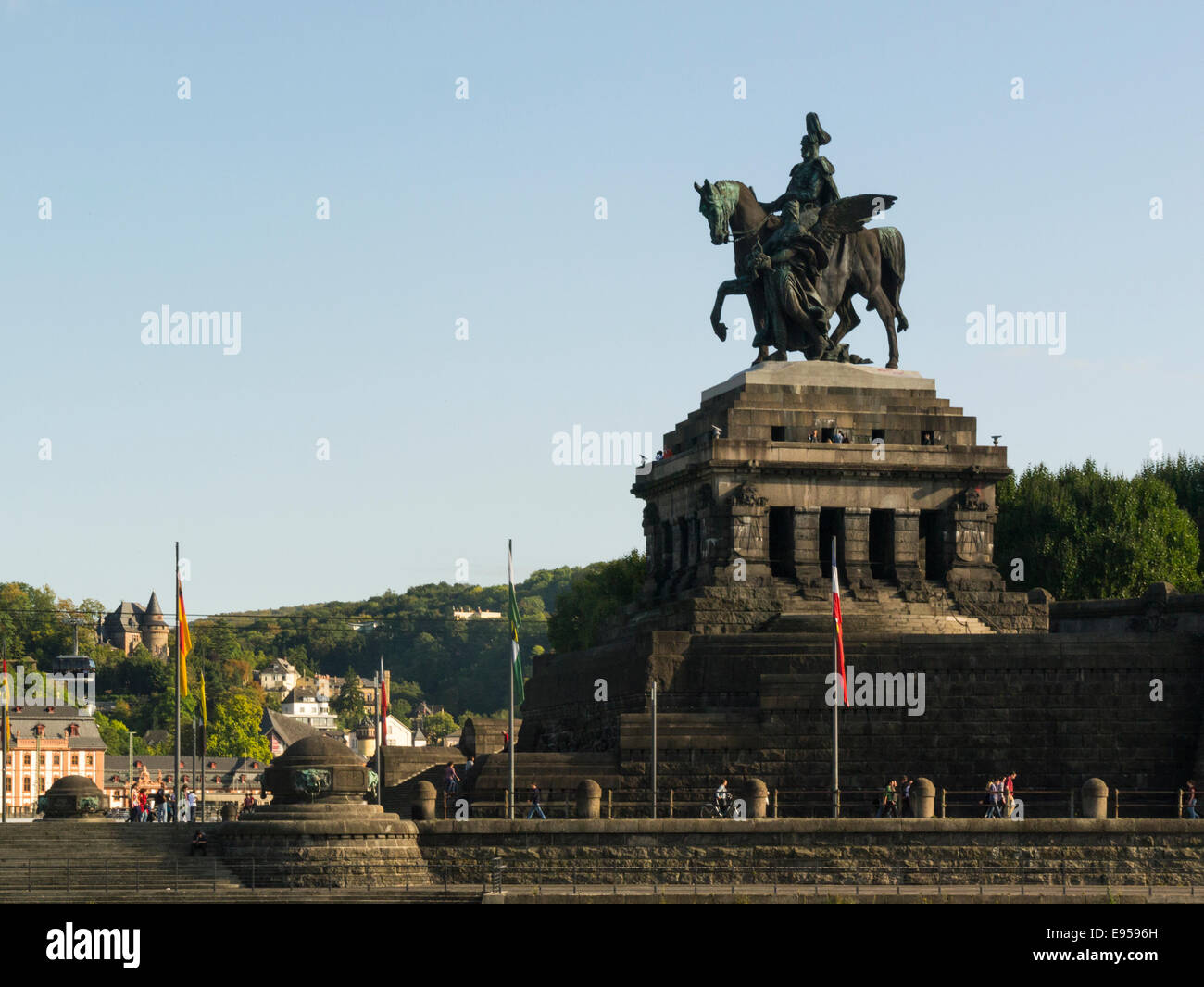 Huge equestrian statue Wilhelm 1 Deutsches Eck German Corner Koblenz ...