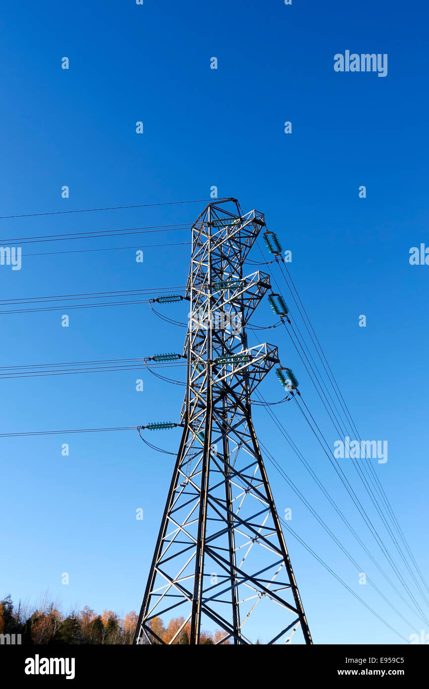 power lines, Finland Stock Photo - Alamy