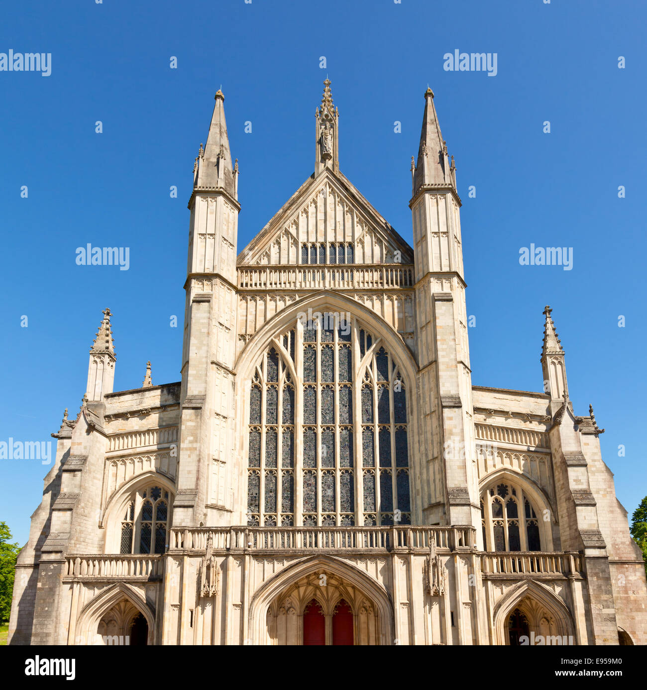 Front facade of Winchester Cathedral in England Stock Photo - Alamy