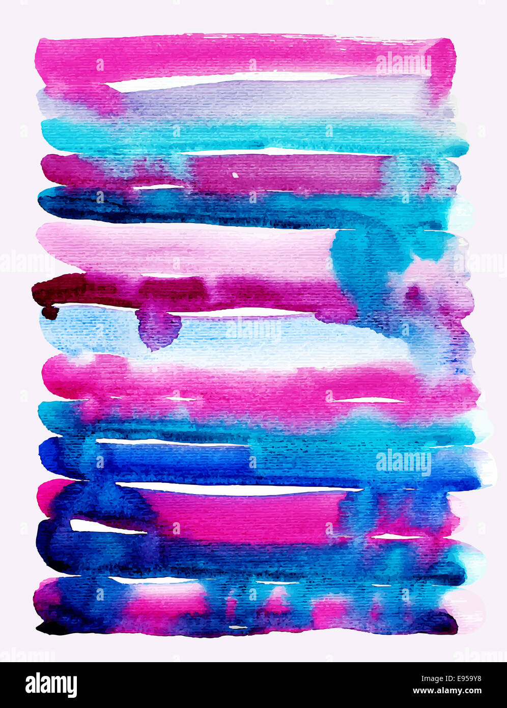 watercolor brush strokes background, stripe pattern, vector illu Stock ...