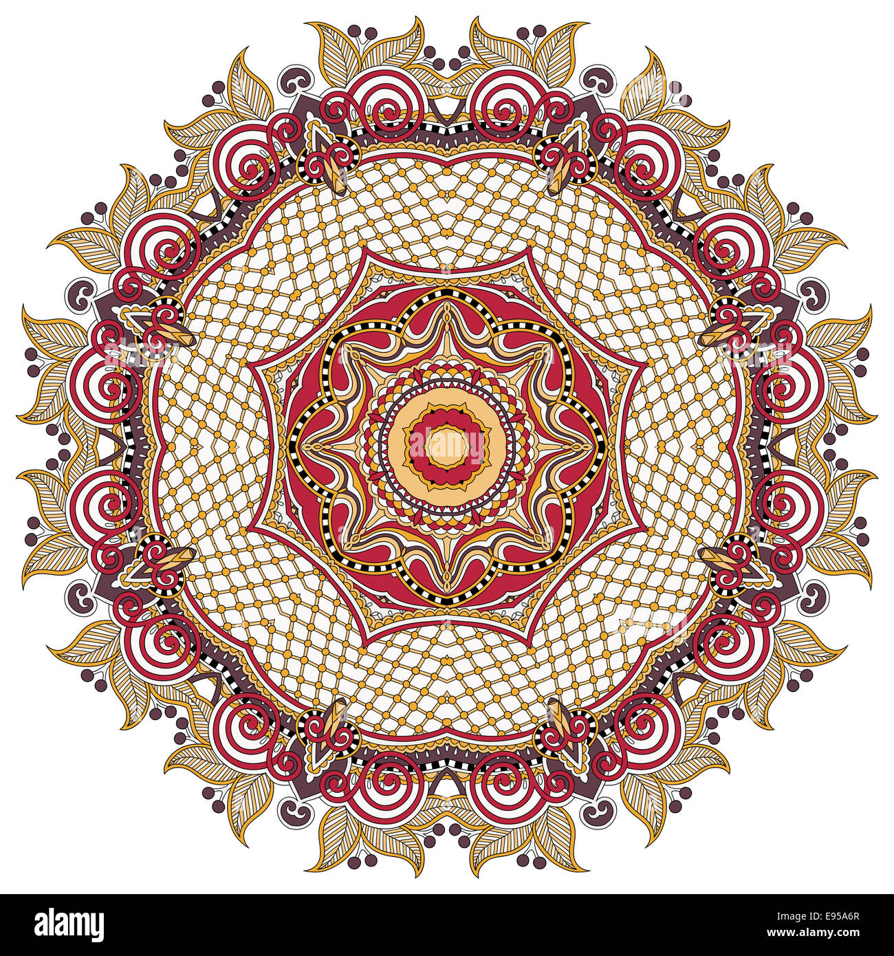 circular decorative geometric pattern for yoga fashion design Stock ...