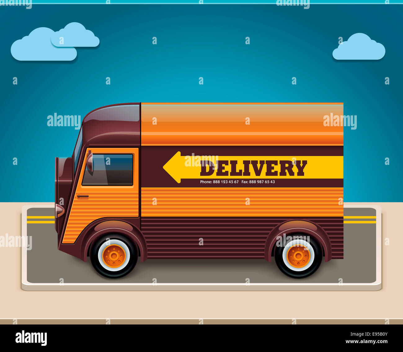 Retro delivery van Stock Photo - Alamy