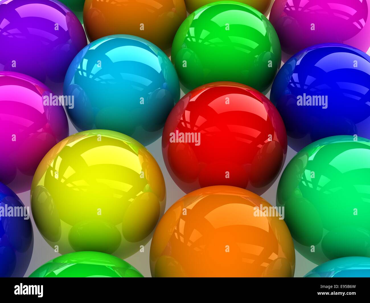 3D reflective colorful spheres,digitally generated image Stock Photo ...