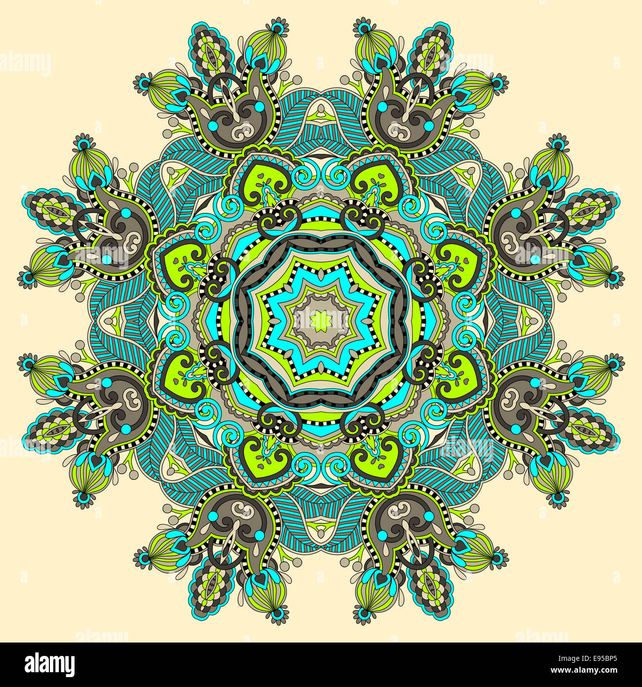 circular decorative geometric pattern for yoga fashion design Stock ...