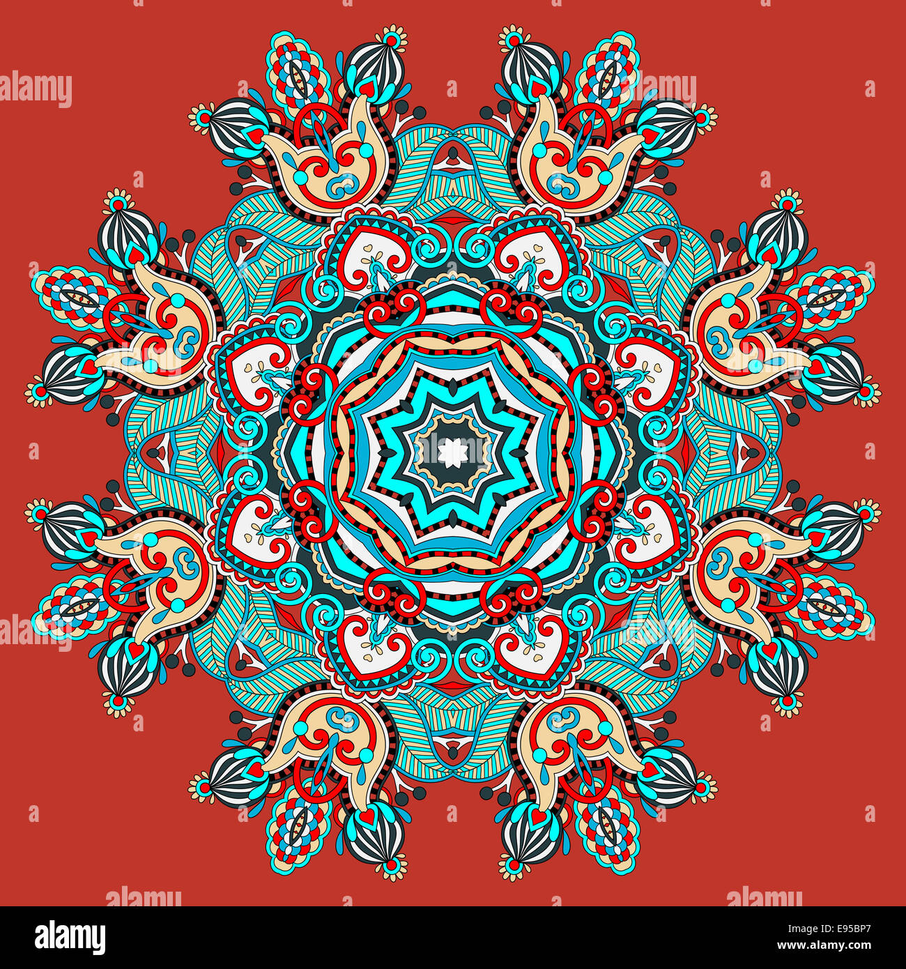 circular decorative geometric pattern for yoga fashion design Stock ...