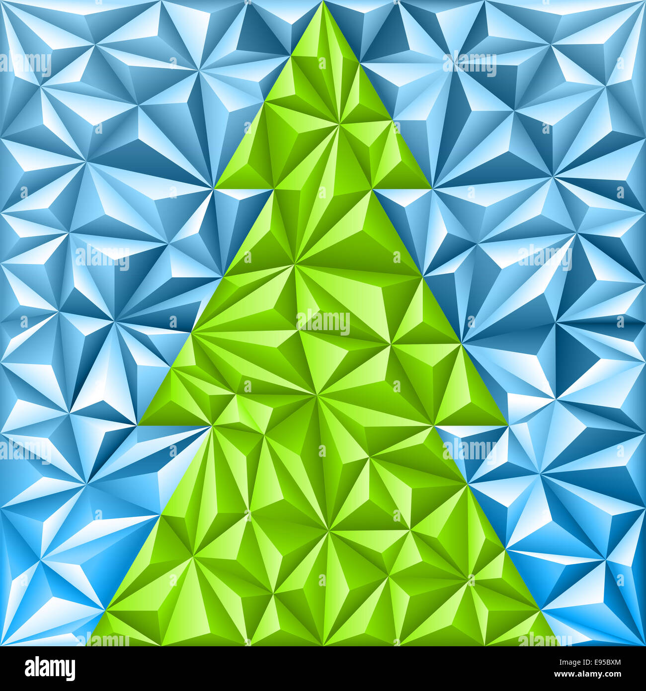 Christmas Triangle Mosaic Pattern with Tree, background for design ...