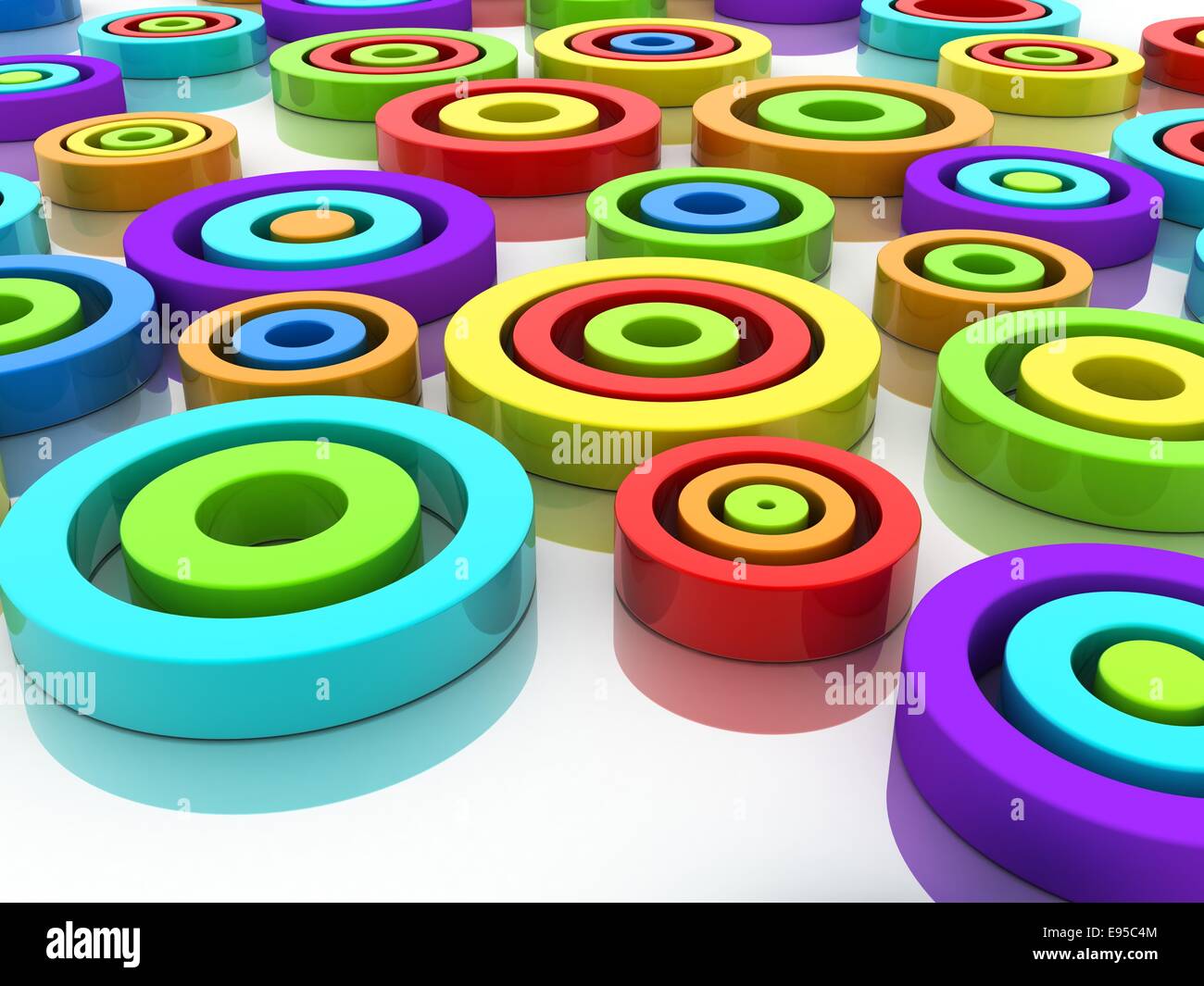 solid colorful circles on white background Stock Photo - Alamy