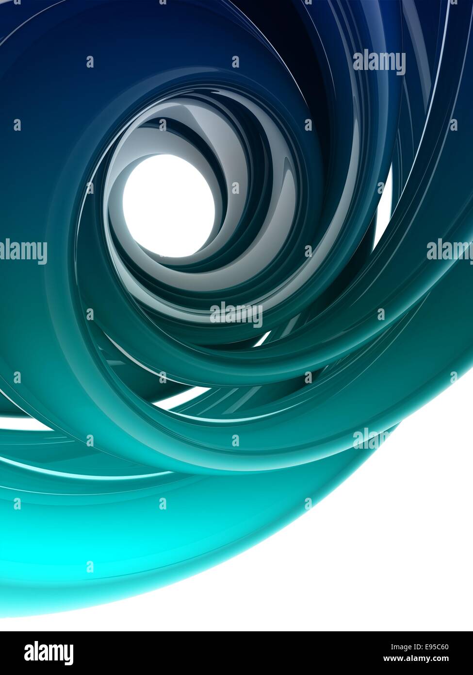 3D metallic curve surface shape isolated on white background Stock ...