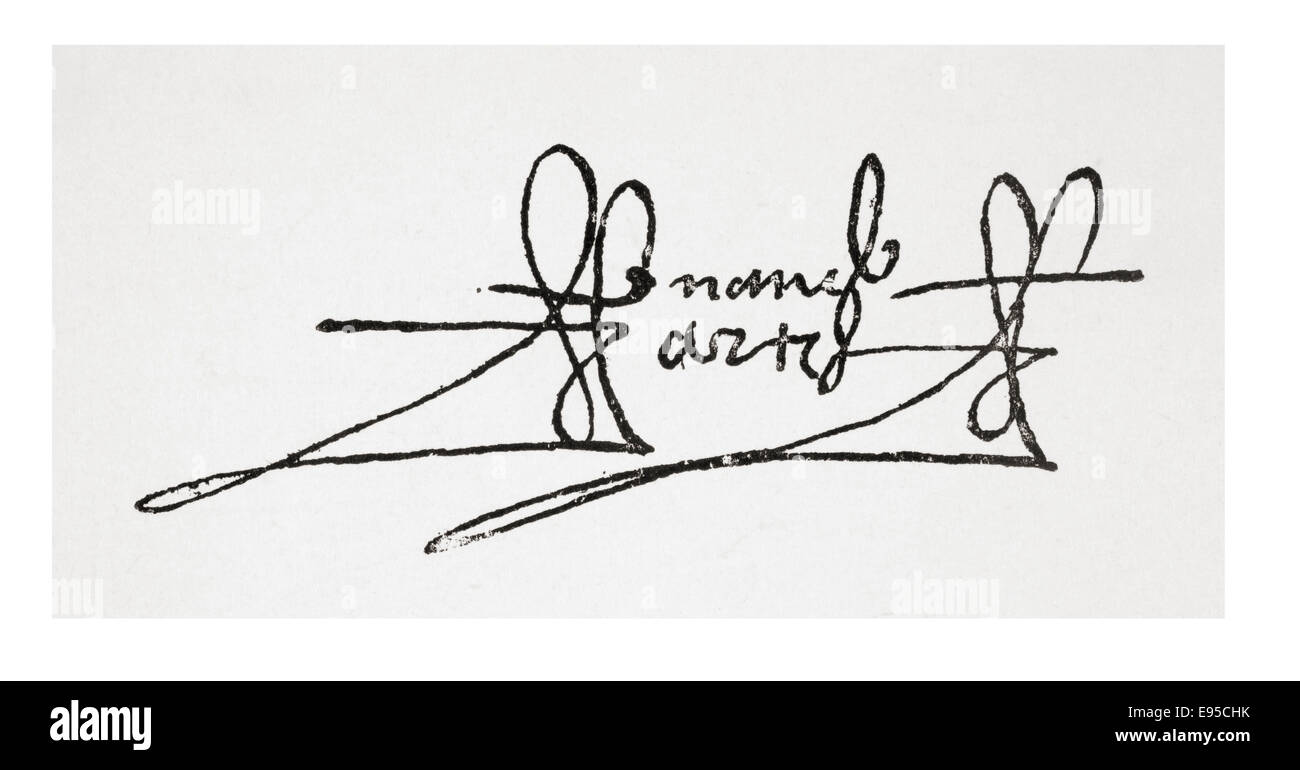 Signature of Hernán Cortés de Monroy y Pizarro, 1st Marquis of the ...