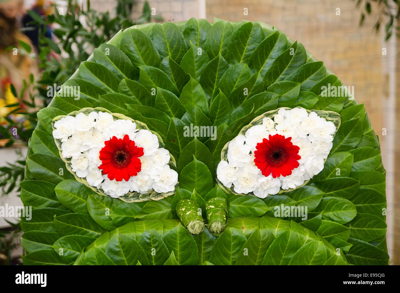 Face of flowers and leaves Stock Photo - Alamy