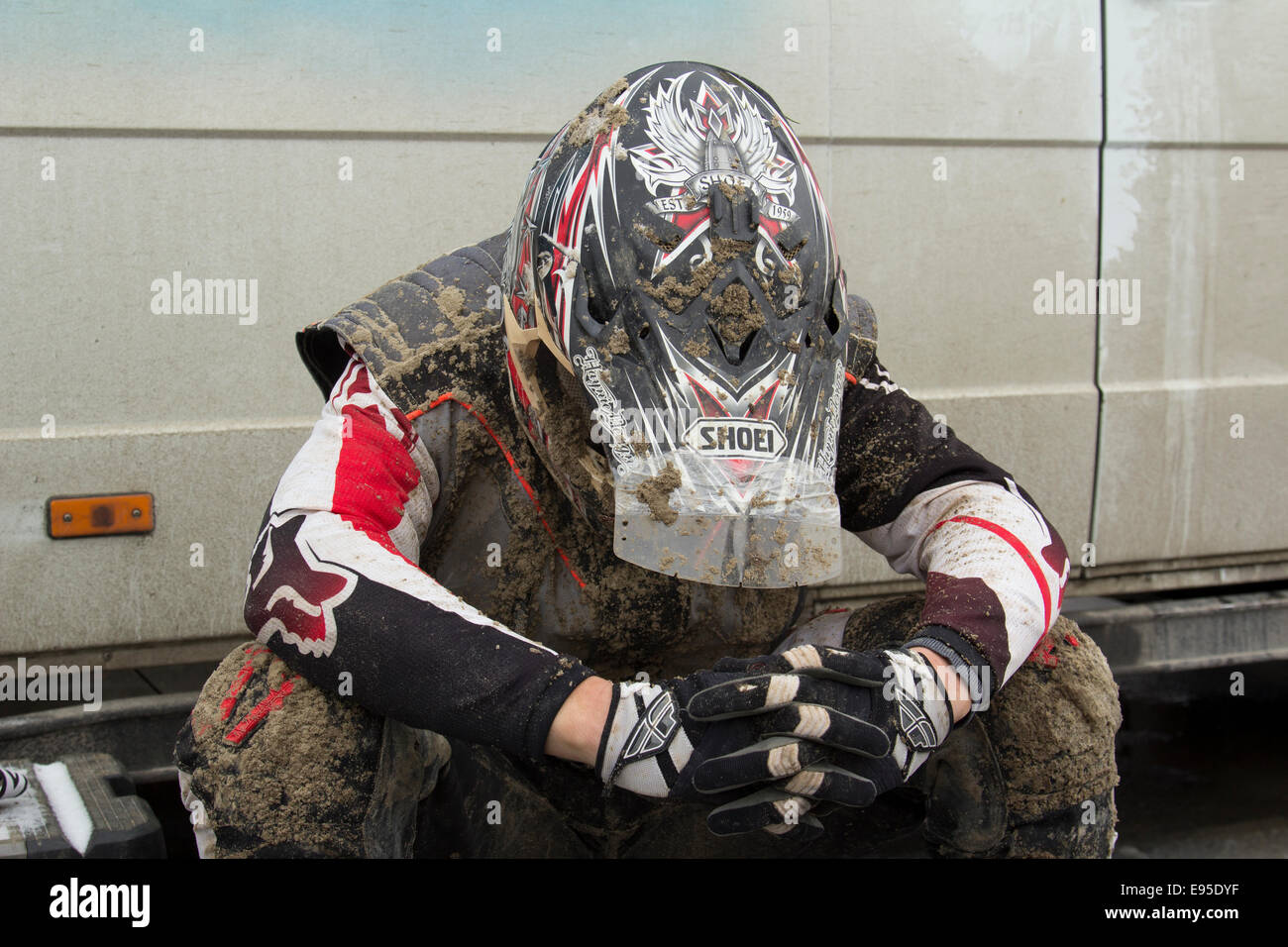 A man on a motorcycle racing at high speed Stock Photo - Alamy