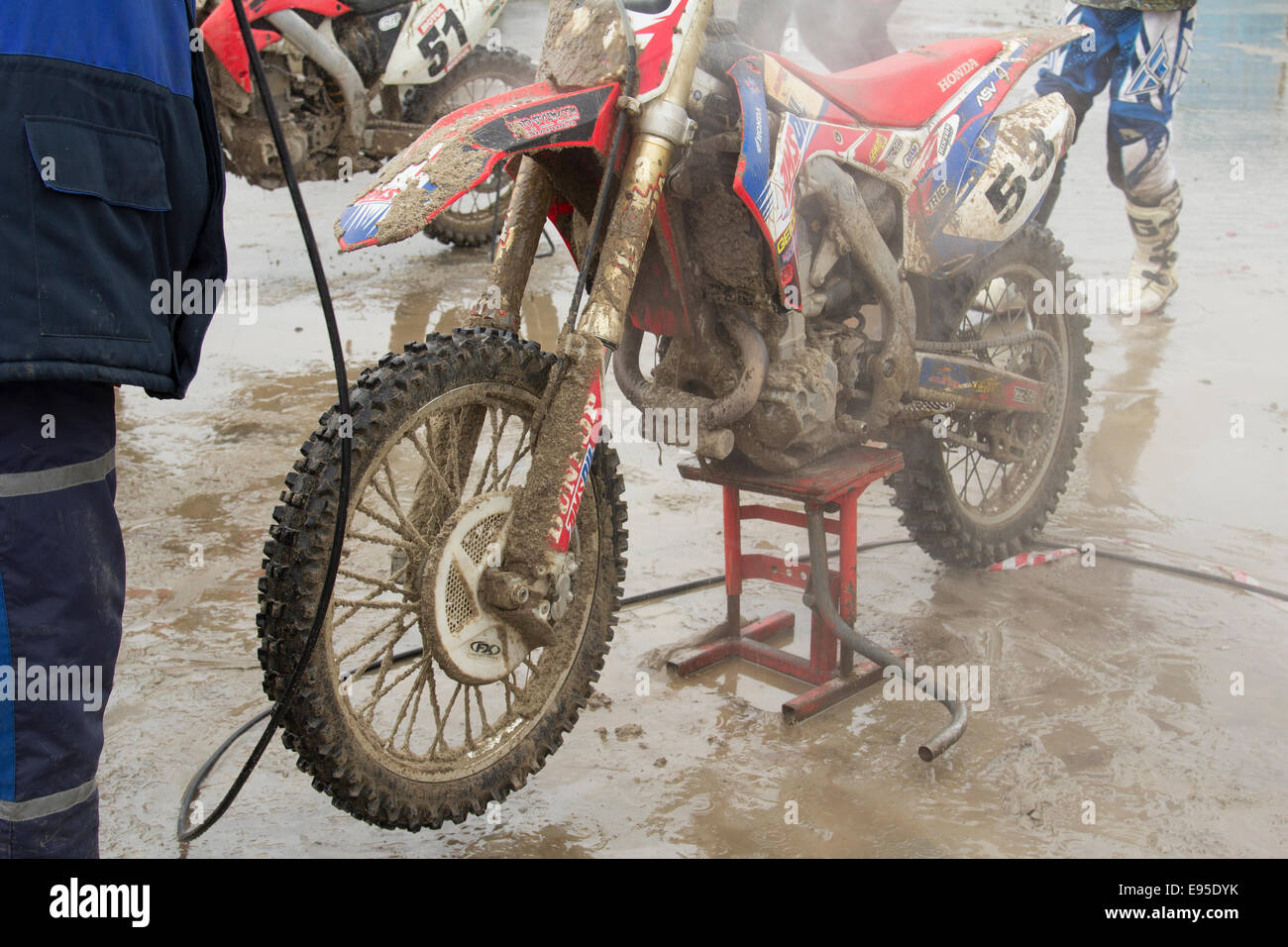 A man on a motorcycle racing at high speed Stock Photo - Alamy