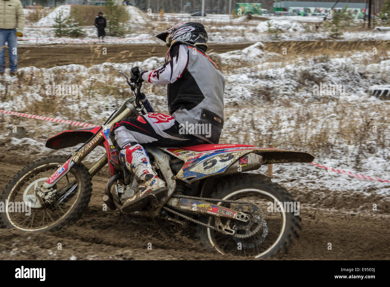 A man on a motorcycle racing at high speed Stock Photo - Alamy