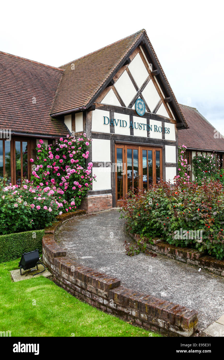 The entrance to David Austin rose garden Albrighton Shropshire England ...
