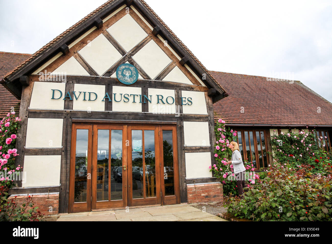 The entrance to David Austin rose garden Albrighton Shropshire England ...