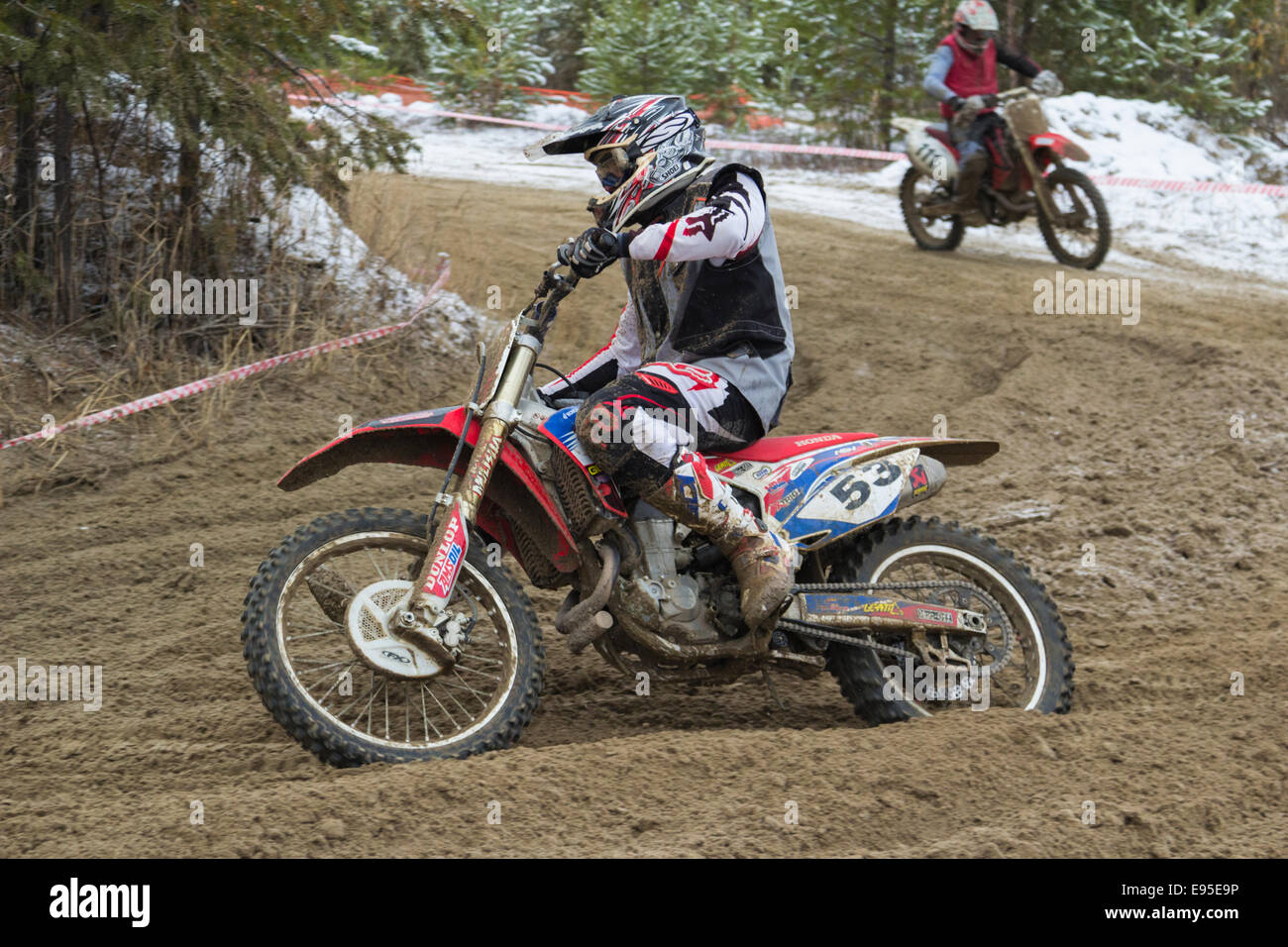 A man on a motorcycle racing at high speed Stock Photo - Alamy