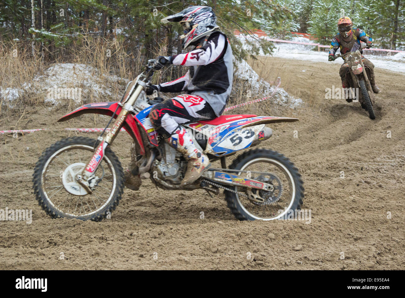 A man on a motorcycle racing at high speed Stock Photo - Alamy